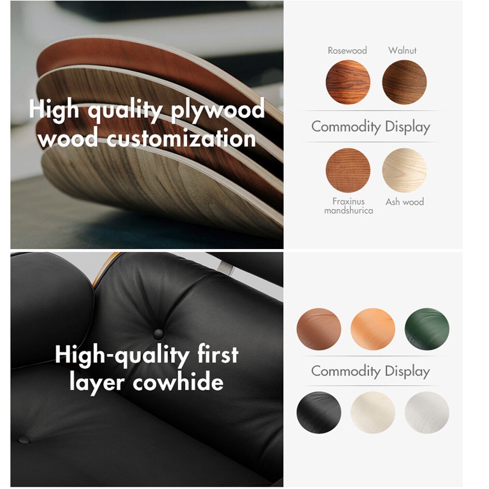 Tall Eames Lounge Chair And Ottoman Cowhide Leather Swivel Armchair ...