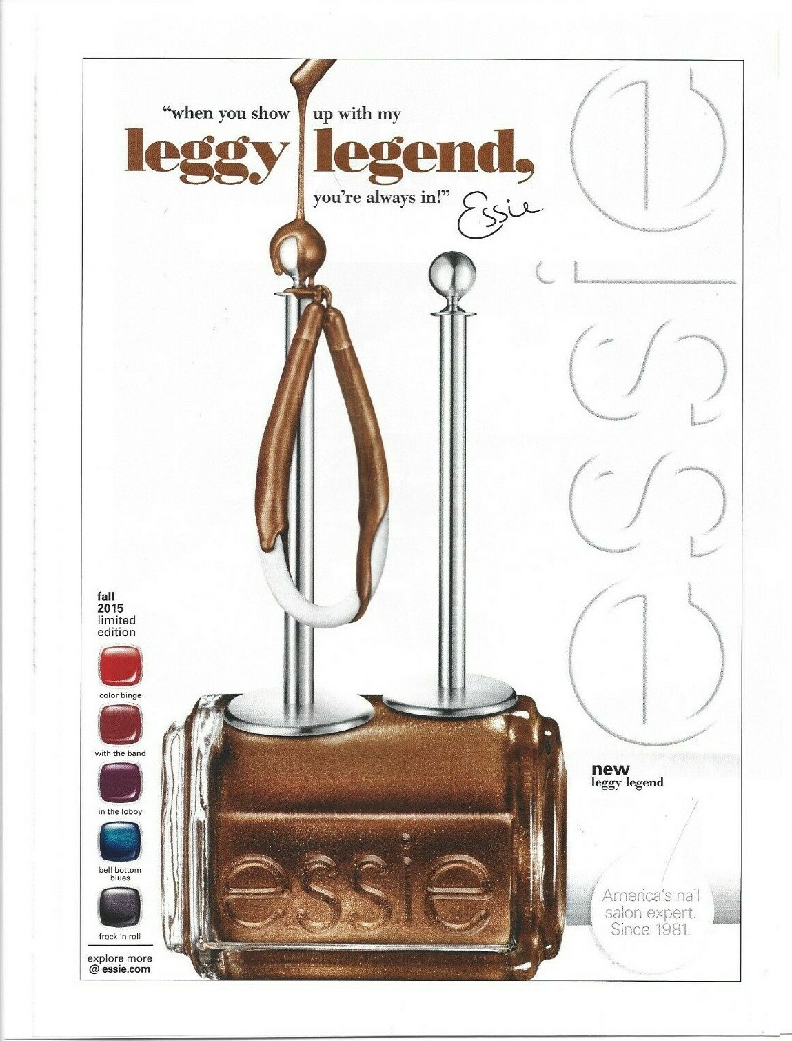 Essie Print Ad, Essie Magazine Ad, Essie Nail Polish Ad, Essie Leggy ...