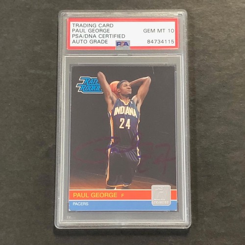 2010-11 Panini Donruss #237 PAUL GEORGE Signed Rookie Card AUTO 10 PSA ...