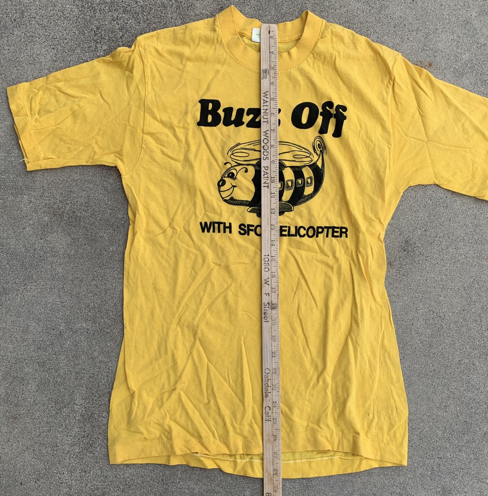vintage Buzz Off With SFO Helicopter t shirt graphic tee single stitch ...