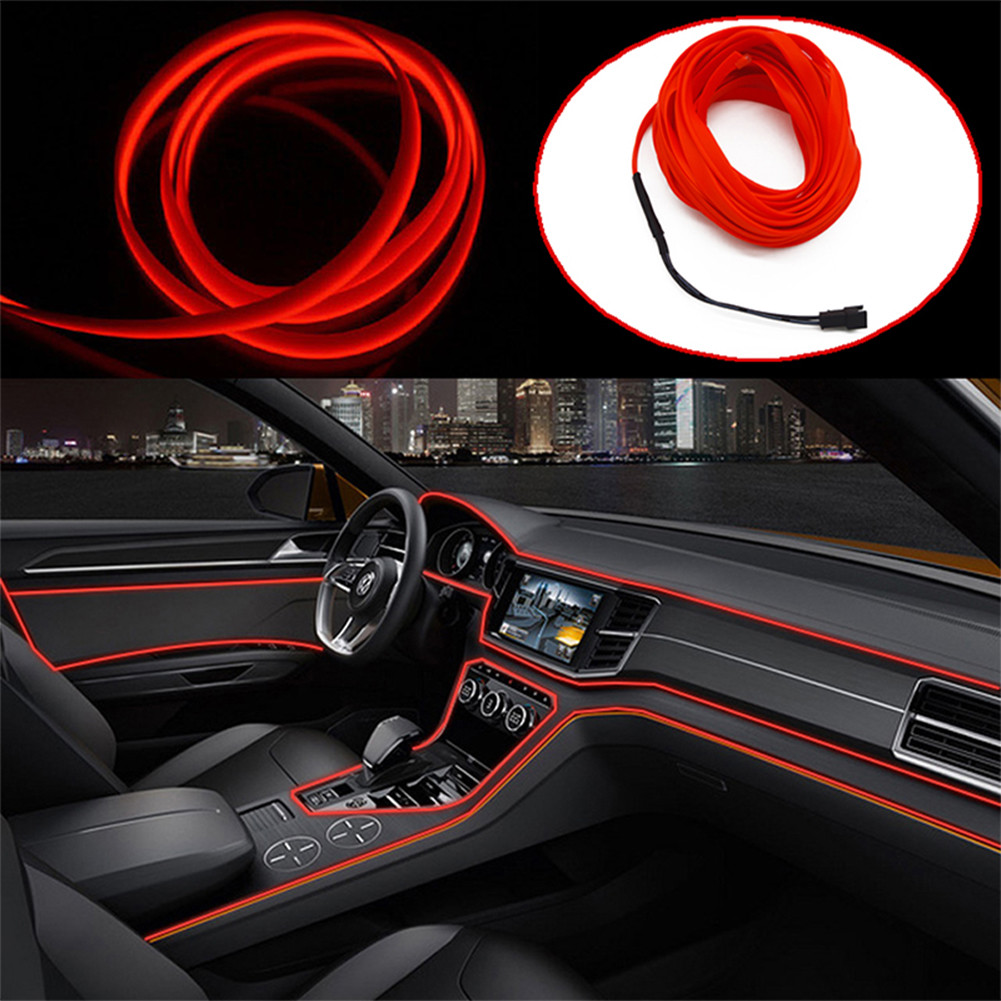 Car Interior Decorative Atmosphere Light Trim Lamp Strip Red Cold ...