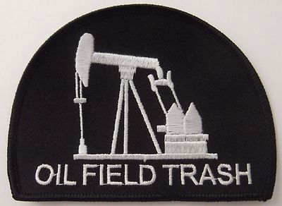 OIL FIELD TRASH PATCH - DRILLING RIG - BRAND NEW BLACK AND WHITE VEST ...