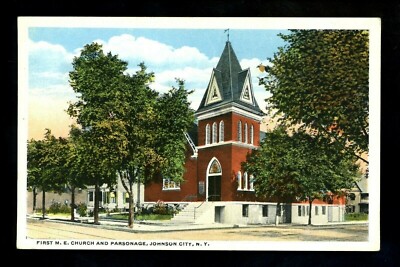 New York NY postcard Johnson City, First Methodist Church Parsonage | eBay