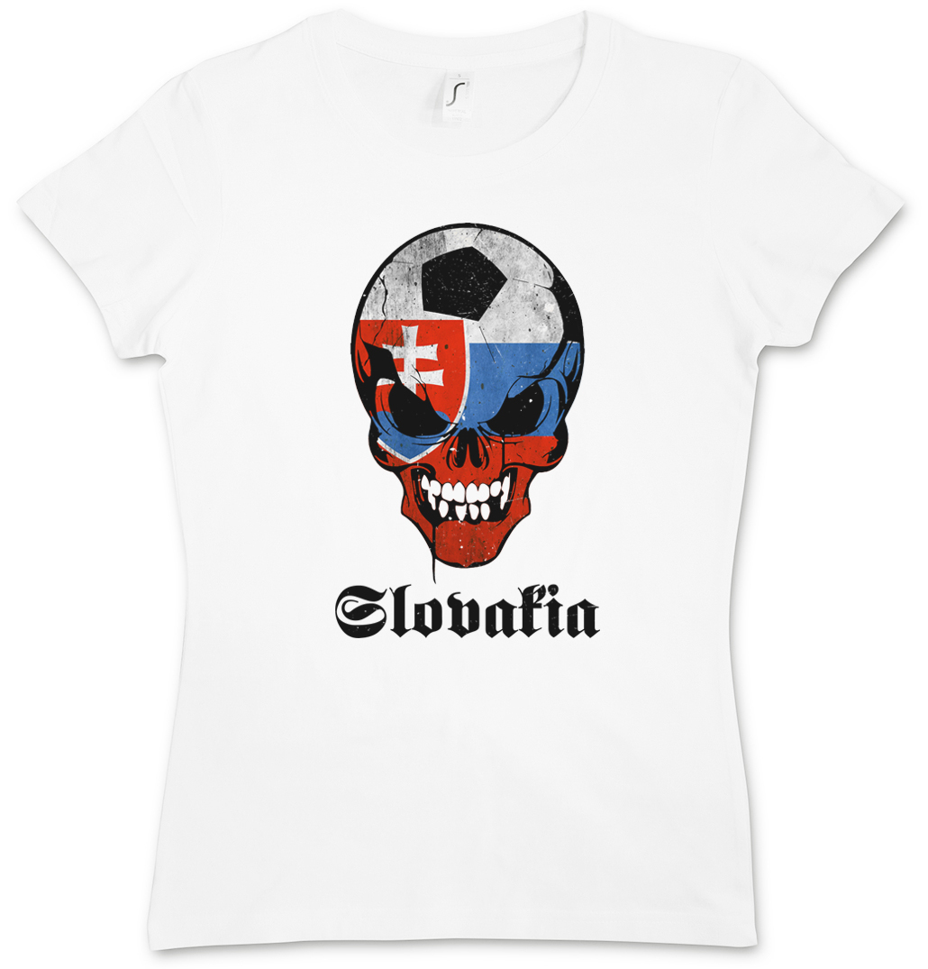 CLASSIC SLOVAKIA FOOTBALL SOCCER SKULL WOMAN GIRLIE T-SHIRT - Fan ...
