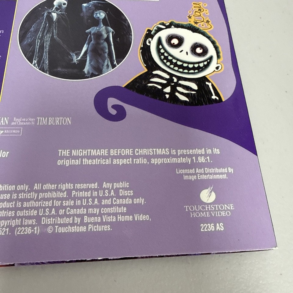 "THE NIGHTMARE BEFORE CHRISTMAS" Vintage Tim Burton Letterbox Laserdisc ...