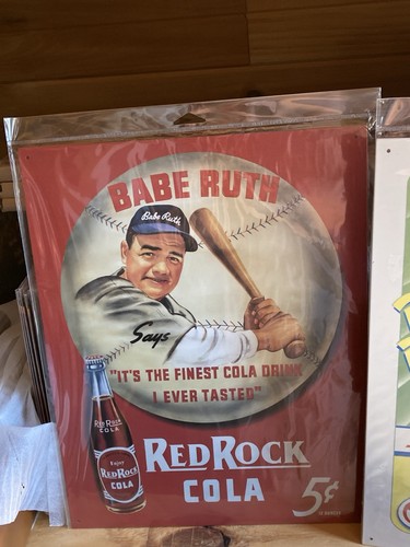 Set of 2: Betty Boop Boopsie Cola Babe Ruth Red Rock tin vtg diner soda ...