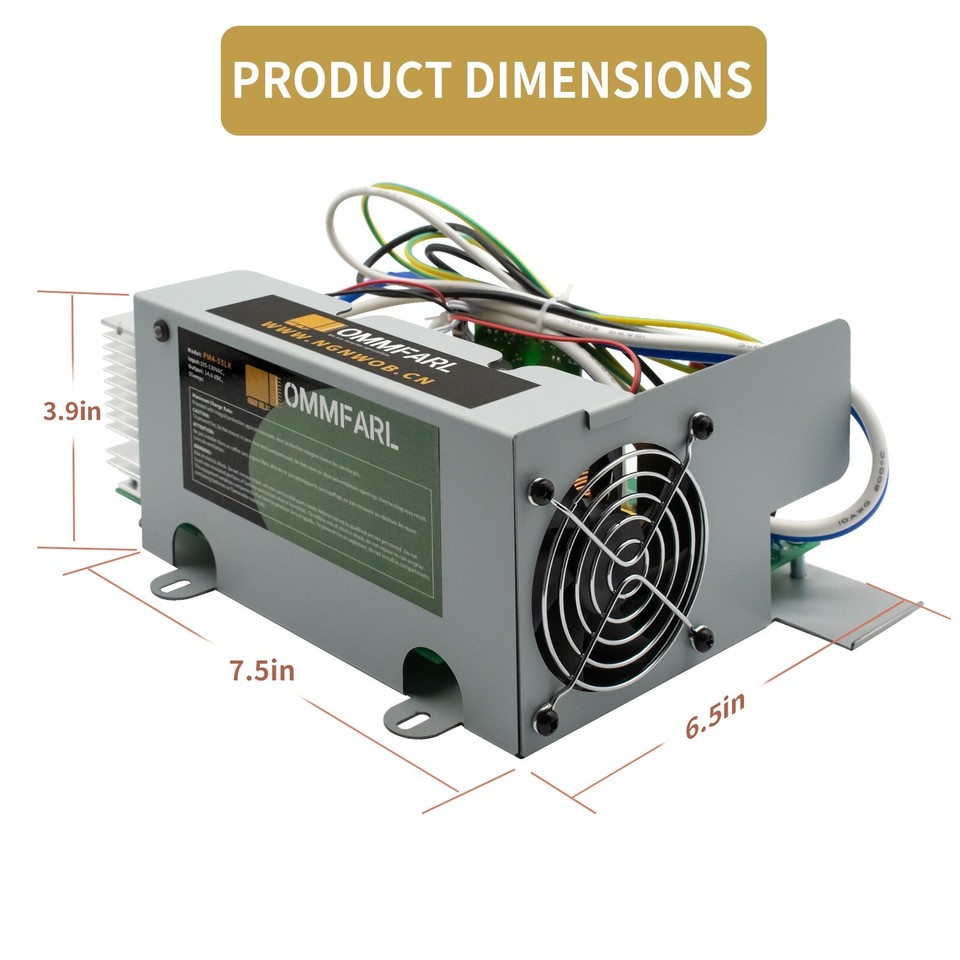 PM4 55 Amp Power Converter with Built-in 4 Stage Battery Charger 110VAC ...