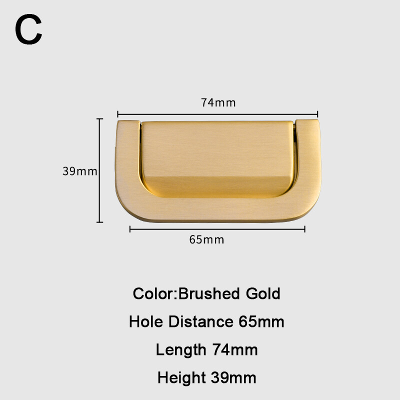 10PCS Brass Furniture Handles Tatami Hidden Drawer Pulls Closet TV ...