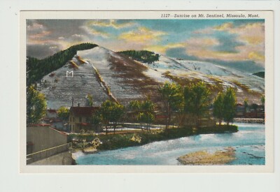 POSTCARD SUNRISE ON MOUNT SENTINEL MISSOULA MONTANA | eBay
