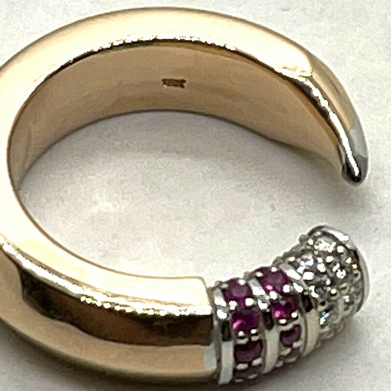 New custom hand crafted artisan 18k yellow white 2 gold ruby diamond ...
