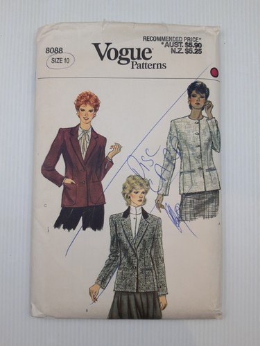 Vogue Sewing Pattern 8088 Women's Jacket in 3 Styles 1970's Size 10 FF ...