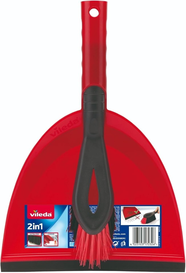 Vileda Dust Pan & Brush Set Polyethylene Terephthalate, Plastic | eBay UK