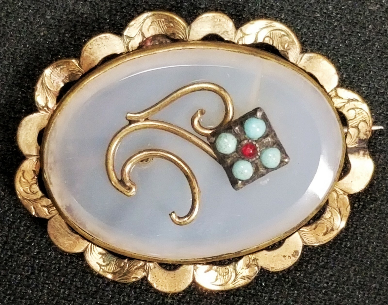 Antique Victorian Opaline Glass Turquoise Ruby Forget… - Gem