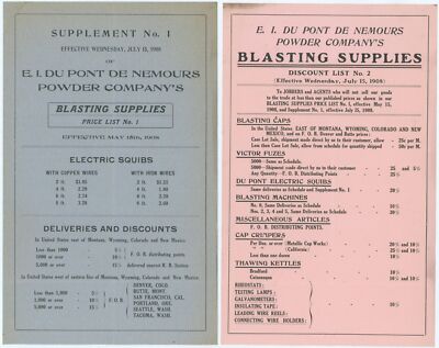 1908 DuPont Blasting Power Supplies Trade Circular Dynamite Squib ...