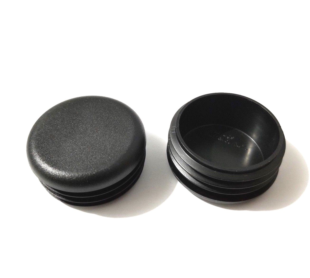 (2) Round Black Tubing End Plugs Plastic Insert Caps 1-3/4" 1.75" OD 14 ...