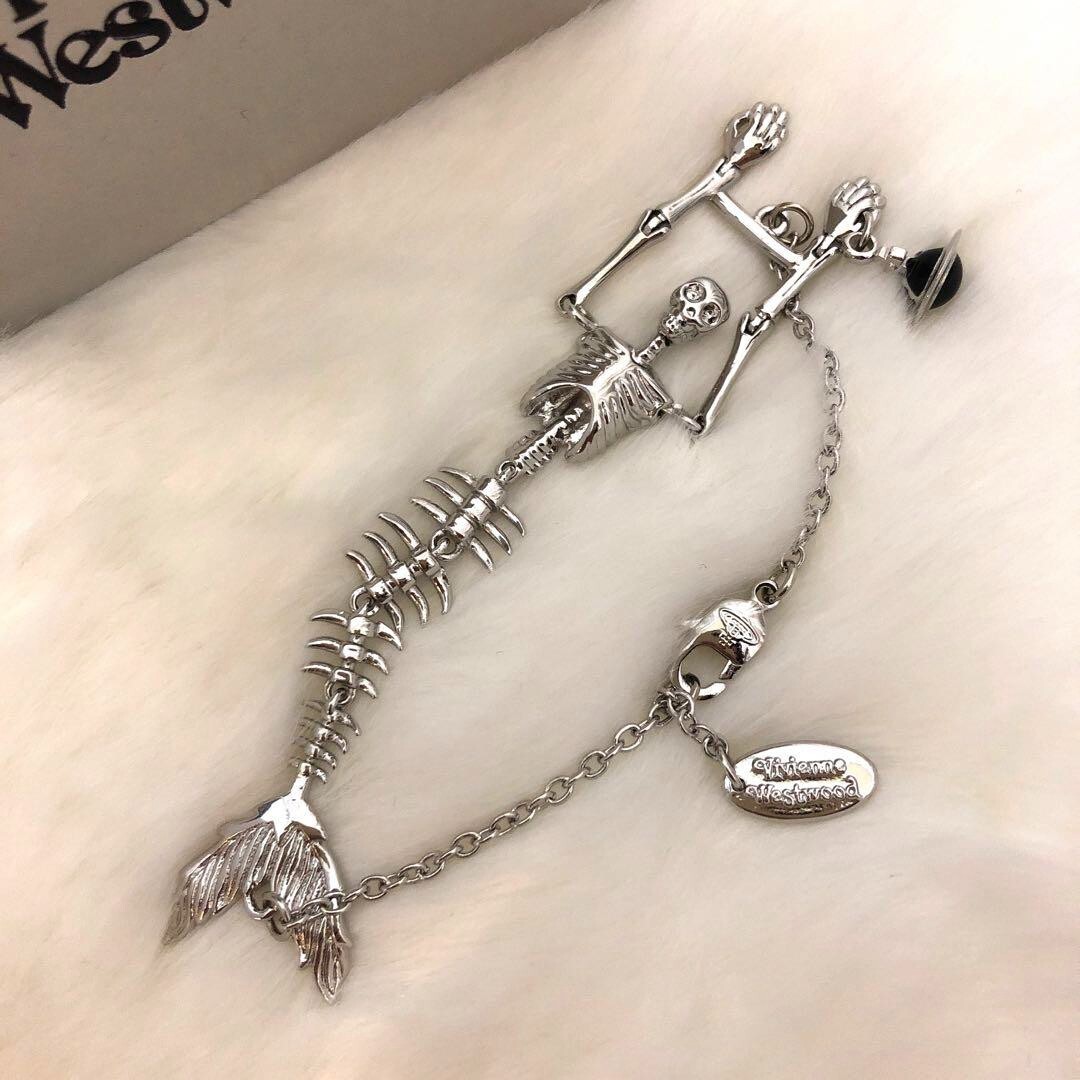 Vivienne Westwood Ariel Skeleton Mermaid Skull Orb Bracelet with ...