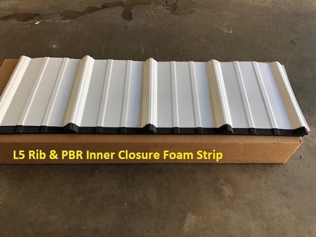 3/4" Tall 5-Rib Inner Closure Strip Foam Metal Roofing With Glue 100 ...