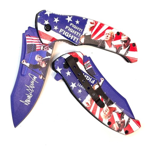 8.5” Trump 2024 President FIGHT Folding Pocket Knife -T10 | eBay