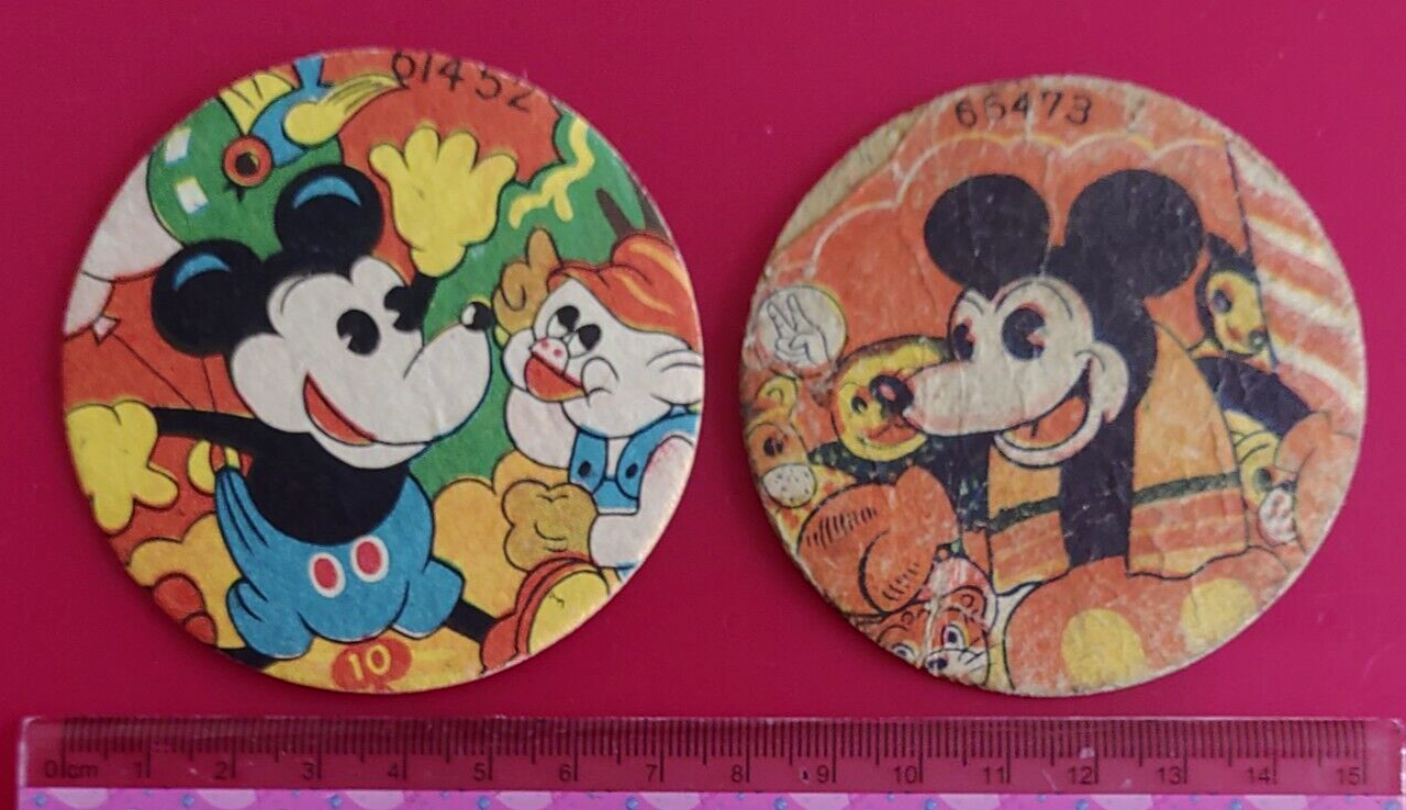 JAPAN TRADING CARD MICKEY MOUSE MENKO CARD lot 2 ROUND CARD | eBay