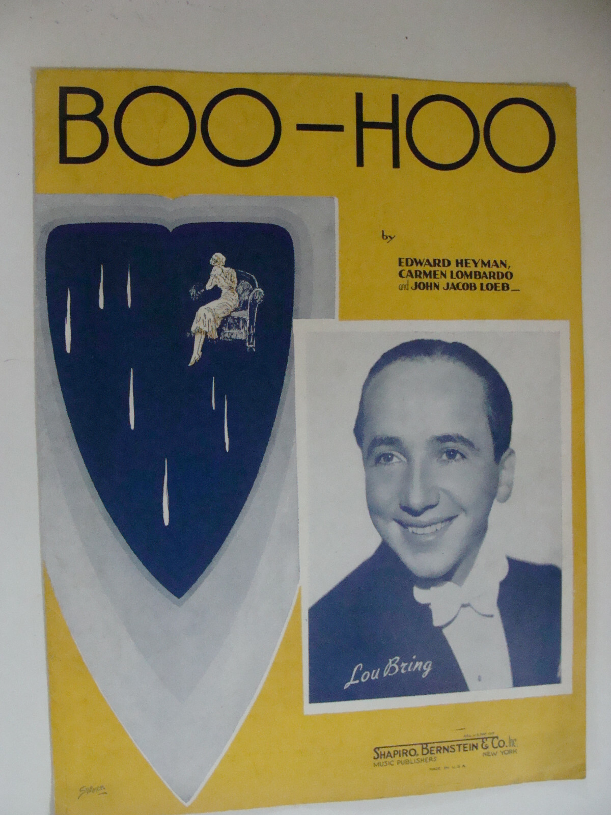 1937 Boo-Hoo Carmen Lombardo Leyman Loeb cover:Lou Bring Cover art by ...