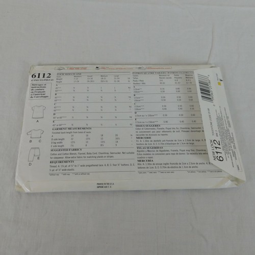 New Look 6112 Sewing Pattern Baby Toddler Pants Tops Shorts Size NB-S-M ...