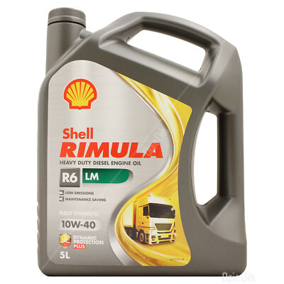 Shell Rimula R6 LM 10W-40 10W40 CJ4 Synthetic Heavy Duty Engine Oil 5 ...