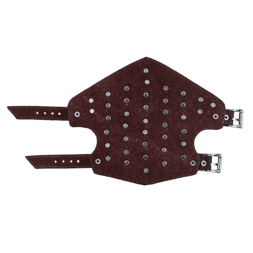 Unisex Faux Leather Gauntlet Wristband Bracer Metal Spike Studded Arm ...