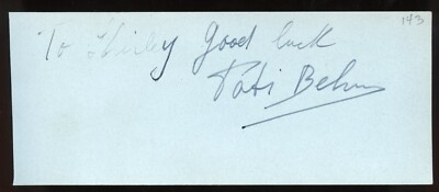 Pati Behrs d2004 signed 2x5 cut autograph auto Russian American Prima ...