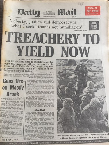 Daily Mail Newspaper 3rd June 1982 Falklands Port Stanley Napalm | eBay