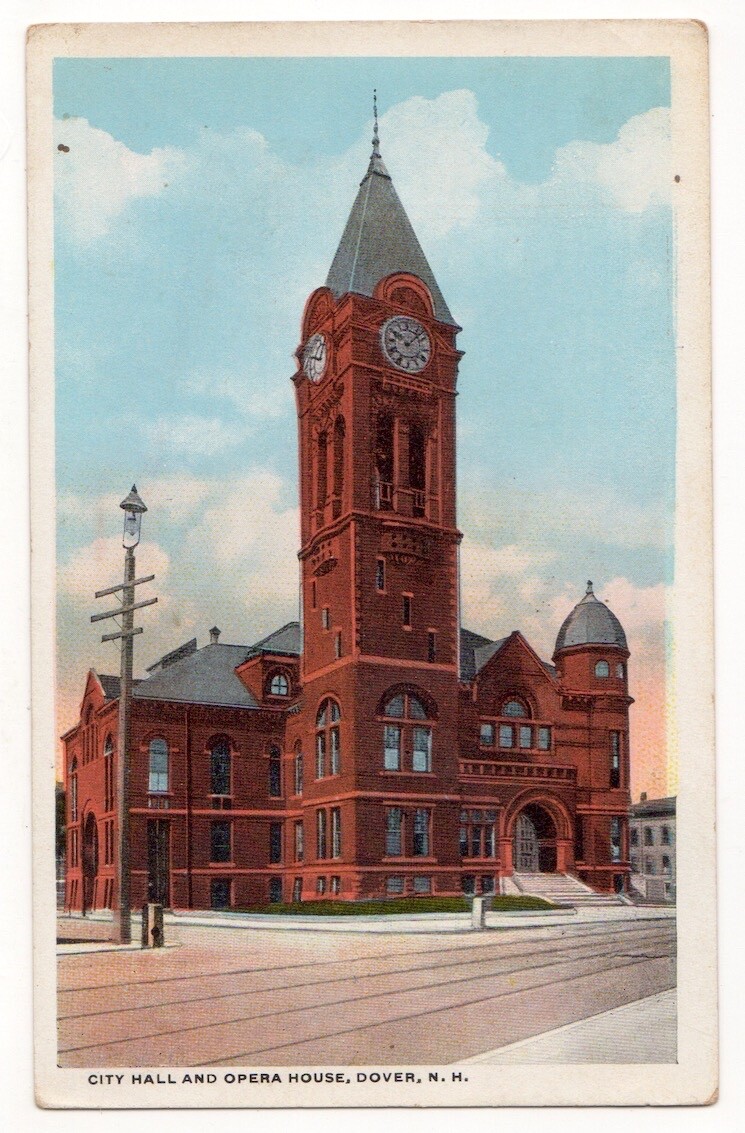 Dover New Hampshire c1920's City Hall Building, Opera House, Clock Tower | eBay