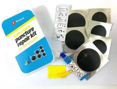 MOTORCYCLE PUNCTURE REPAIR KIT WELDTITE PATCH INNER TUBE CURE C CURE MOTORBIKE | eBay UK