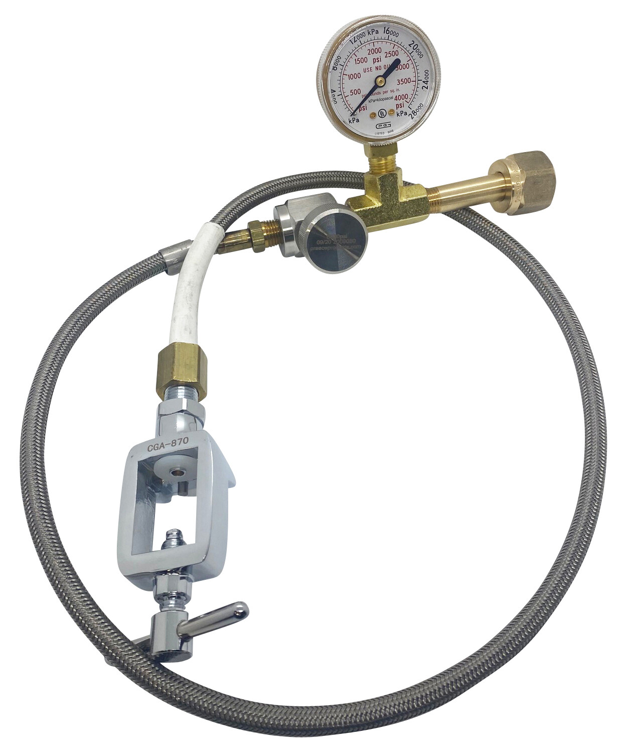 Oxygen Transfill Hose with BLEED CGA540 CGA870 Aviation Veterinary ...