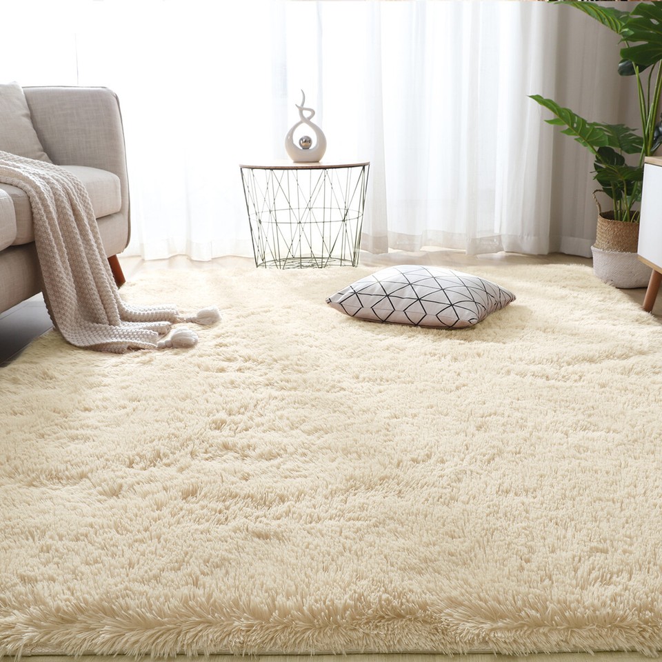 Fluffy Rugs Rug Carpet Large Shaggy Super Soft Mat Living Room Bedroom ...