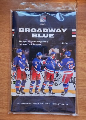 NY Rangers Opening Night Broadway Blue Program vs Utah Hockey Club MSG ...