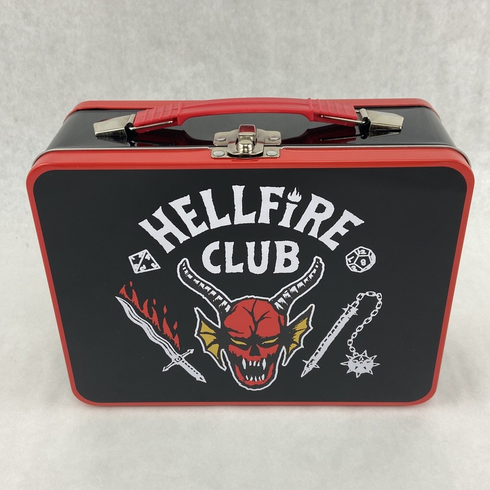 Stranger Things Hellfire Club Tin Lunch Box Hawkins 1980's Eddie Munson ...