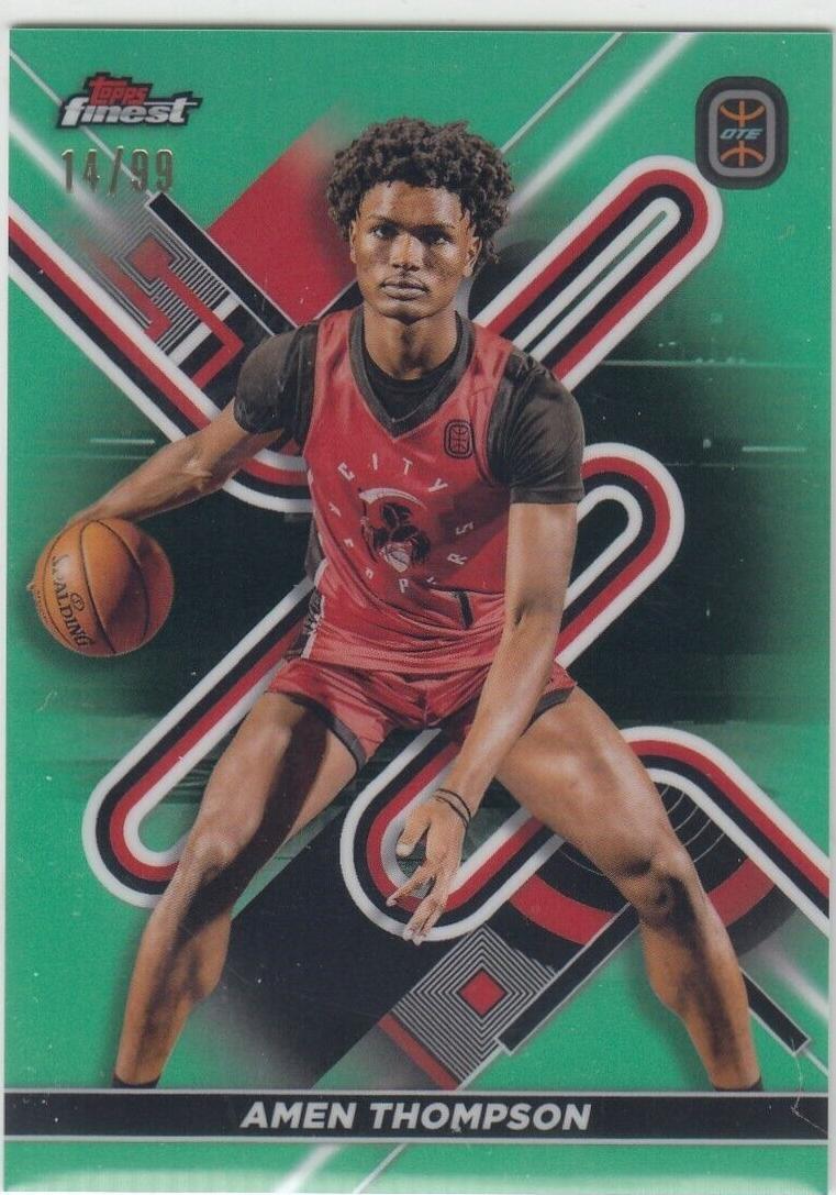 2022-23 Topps Finest OTE Overtime Elite - Amen Thompson #34 Neon Green ...