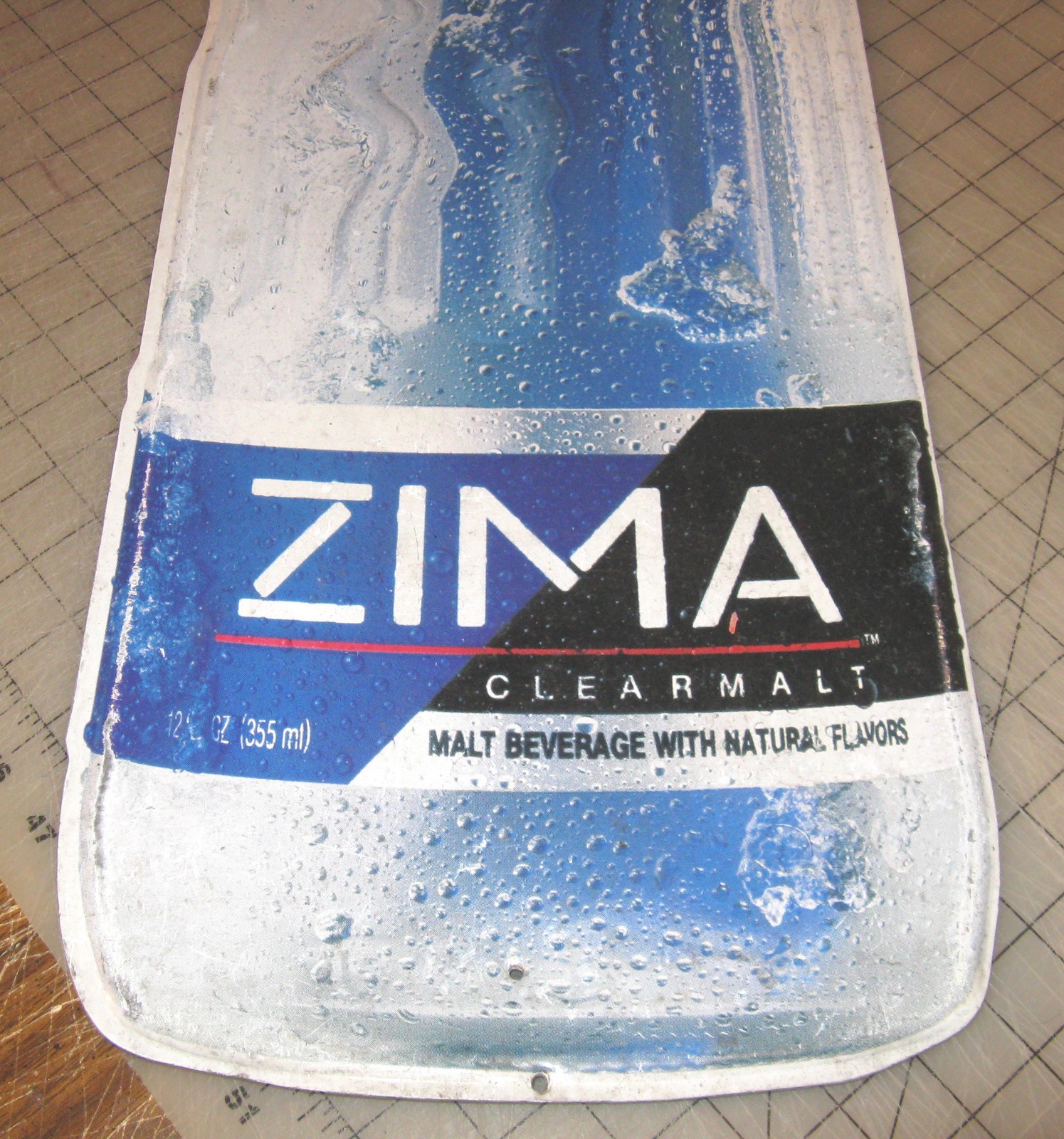 ZIMA CLEAR MALT 36" x 18" Bottle Shaped Embossed Metal Retail Sign | eBay