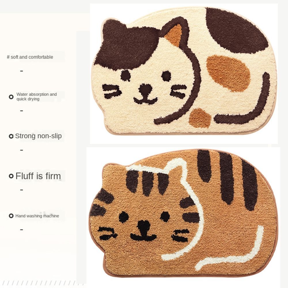 Cat Bath Mat Quick Drying Bathroom Rug With Durable Non Slip Rubber ...