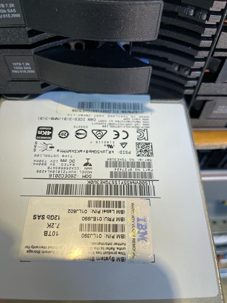 IBM 10TB 12G SAS 3.5” HARD DRIVE 01EJ990 01LJ502 01LJ390 ...