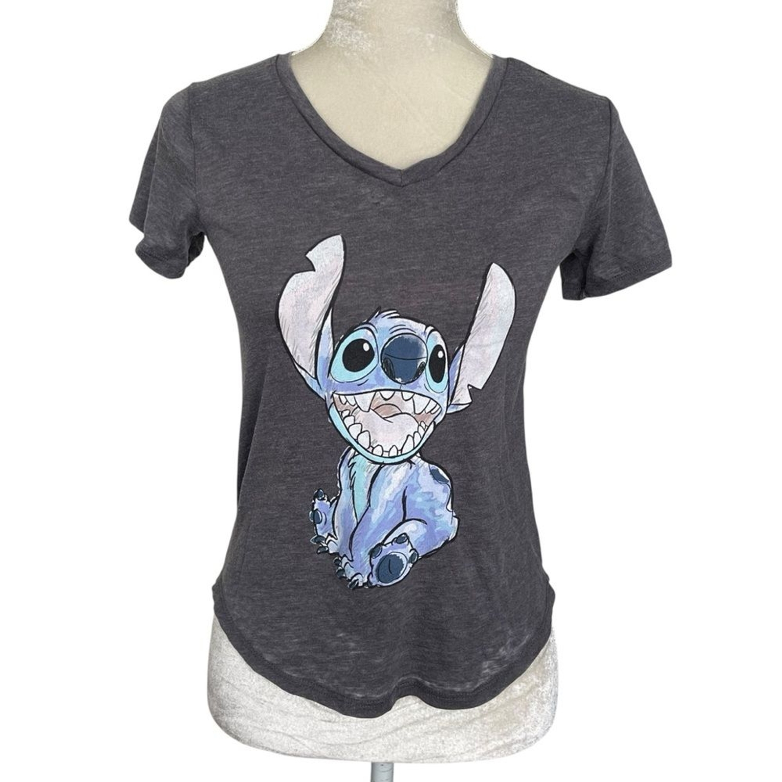 Disney Lilo & Stitch Simply Stitch Gray Graphic T-Shi… - Gem