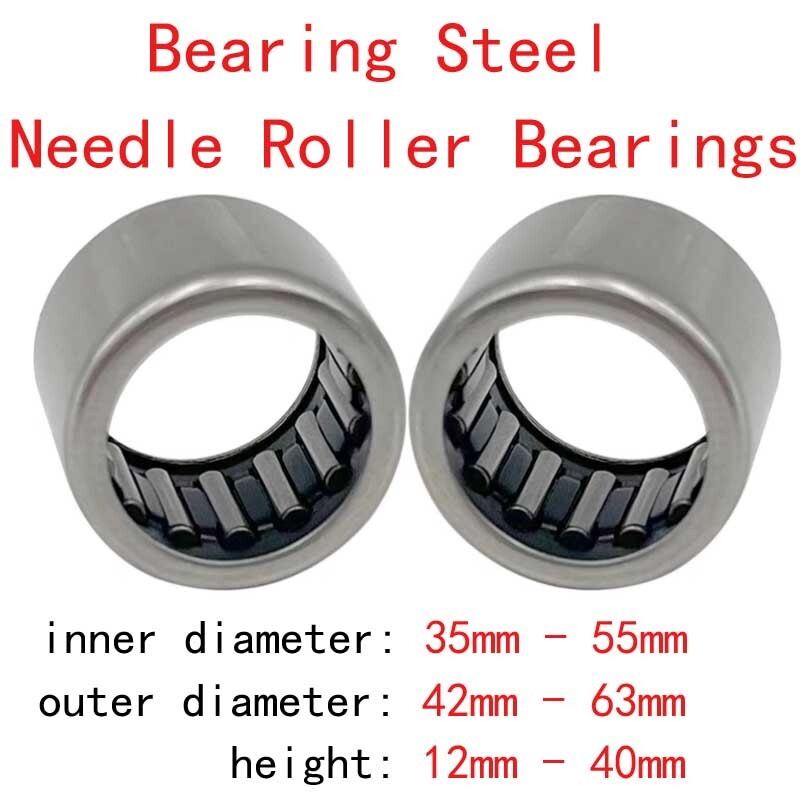 35mm-55mm Inner Dia Bearing Steel Needle Roller Bearings Hollow Round ...