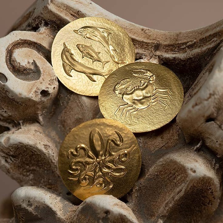 OCTOPUS SYRACUSE, CRAB AKRAGAS ,DOLPHIN & TUNA Gold Coin 5$ Cook ...