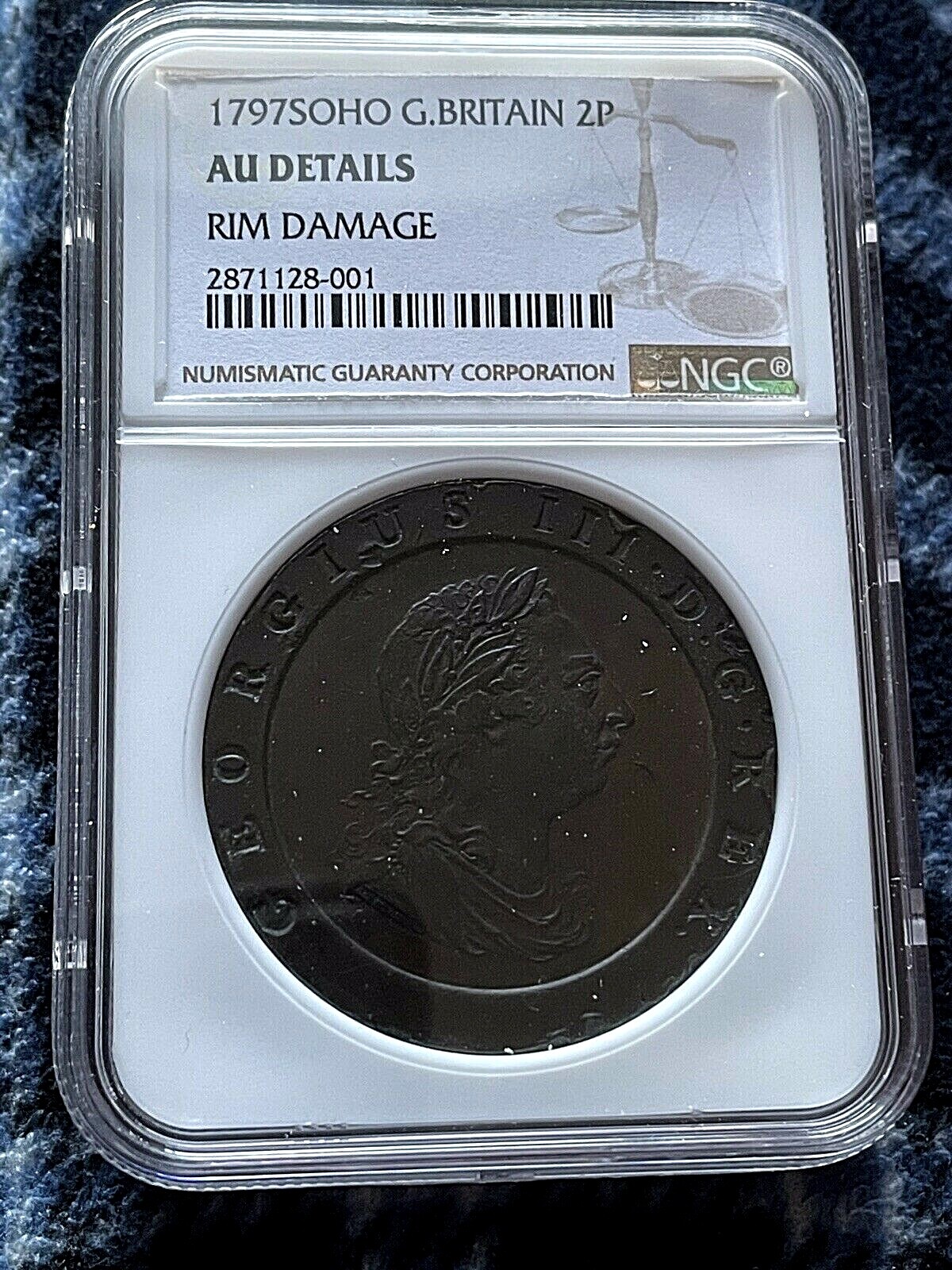 Certified AU Details 1797 SOHO UK Great Britain KING GEORGE III Genuine ...