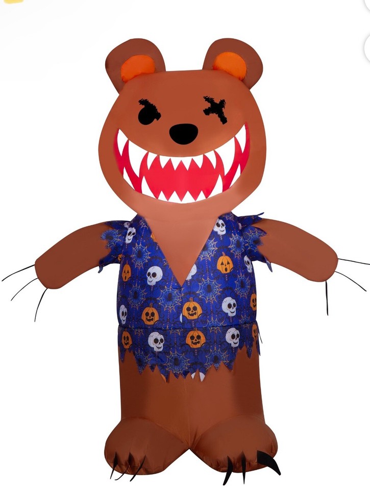 New 4 Ft Tall Frightful Teddy Bear Airblown Inflatable Halloween | eBay