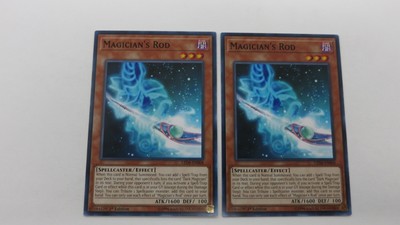 2x MAGICIAN'S ROD MONSTER LED6-EN008 1ST EDITION COMMON YUGIOH NM ...