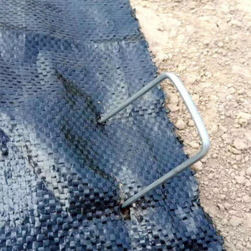 100x Galvanised Metal U Shaped Turf Pin Ground Staple Garden Tent ...