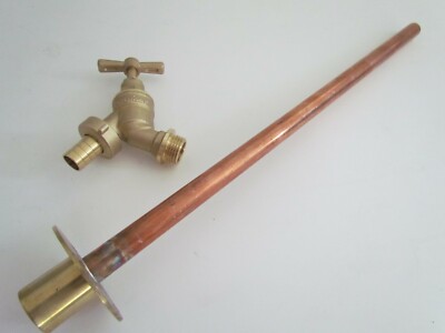 BRASS GARDEN BIB TAP WITH 510mm WALL PLATE TUBE | eBay UK