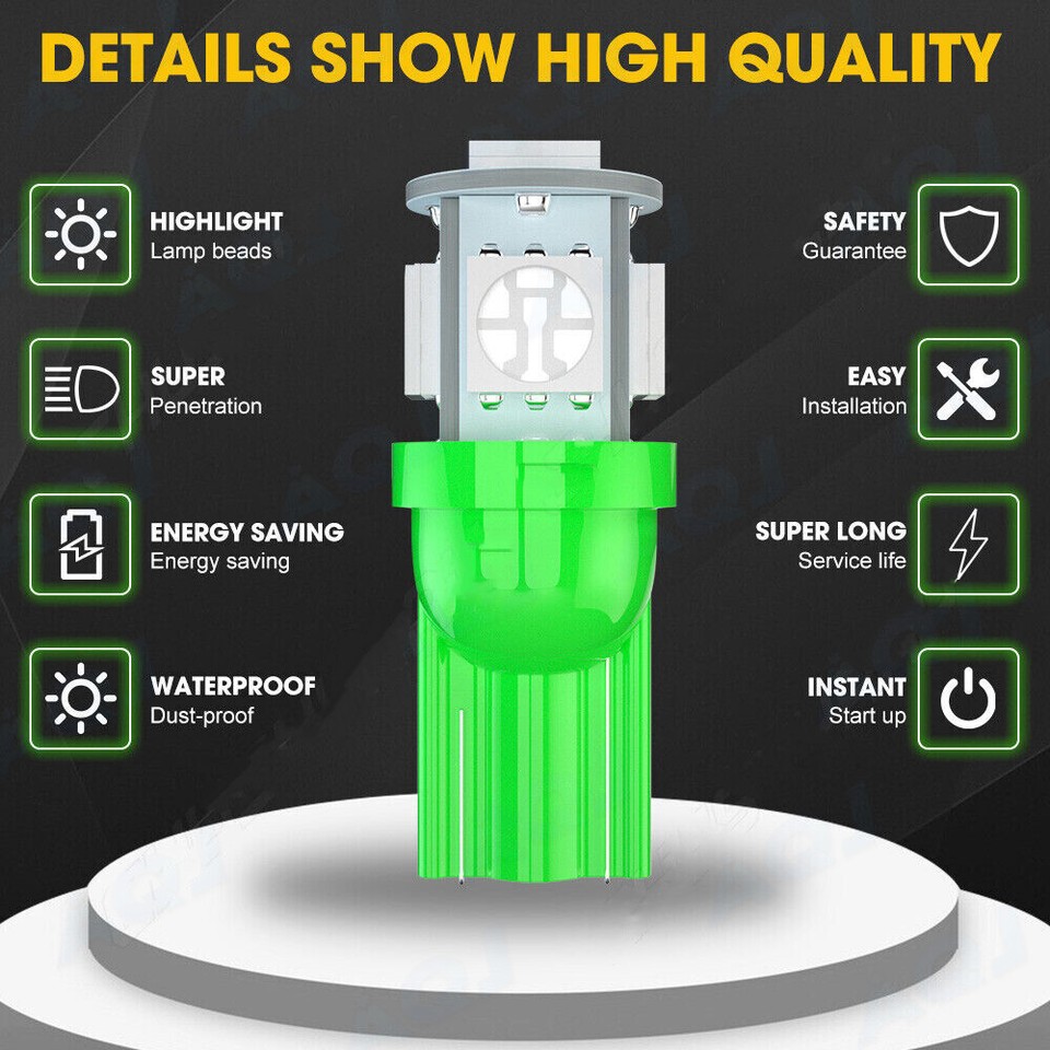 NEW Dash Cluster Gauge GREEN LED LIGHT BULB KIT Fit 95-98 Toyota ...