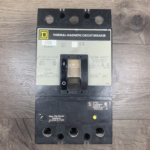 SQUARE D KCL34175 Breaker 175A 3 Pole Thermal Magnetic Circuit Breaker ...