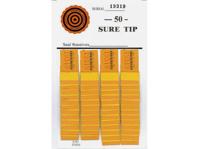 #50 Sure Tip Board (01-50) Raffle/Bingo/Jar Single Tickets 1-Fold Made ...